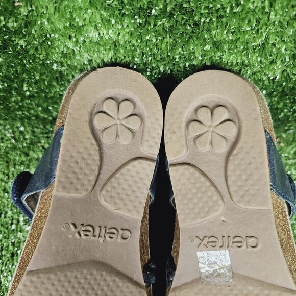 Aetrex | Shoes | Aetrex Janey Navy Blue Braided Slide Sandals Womens ...